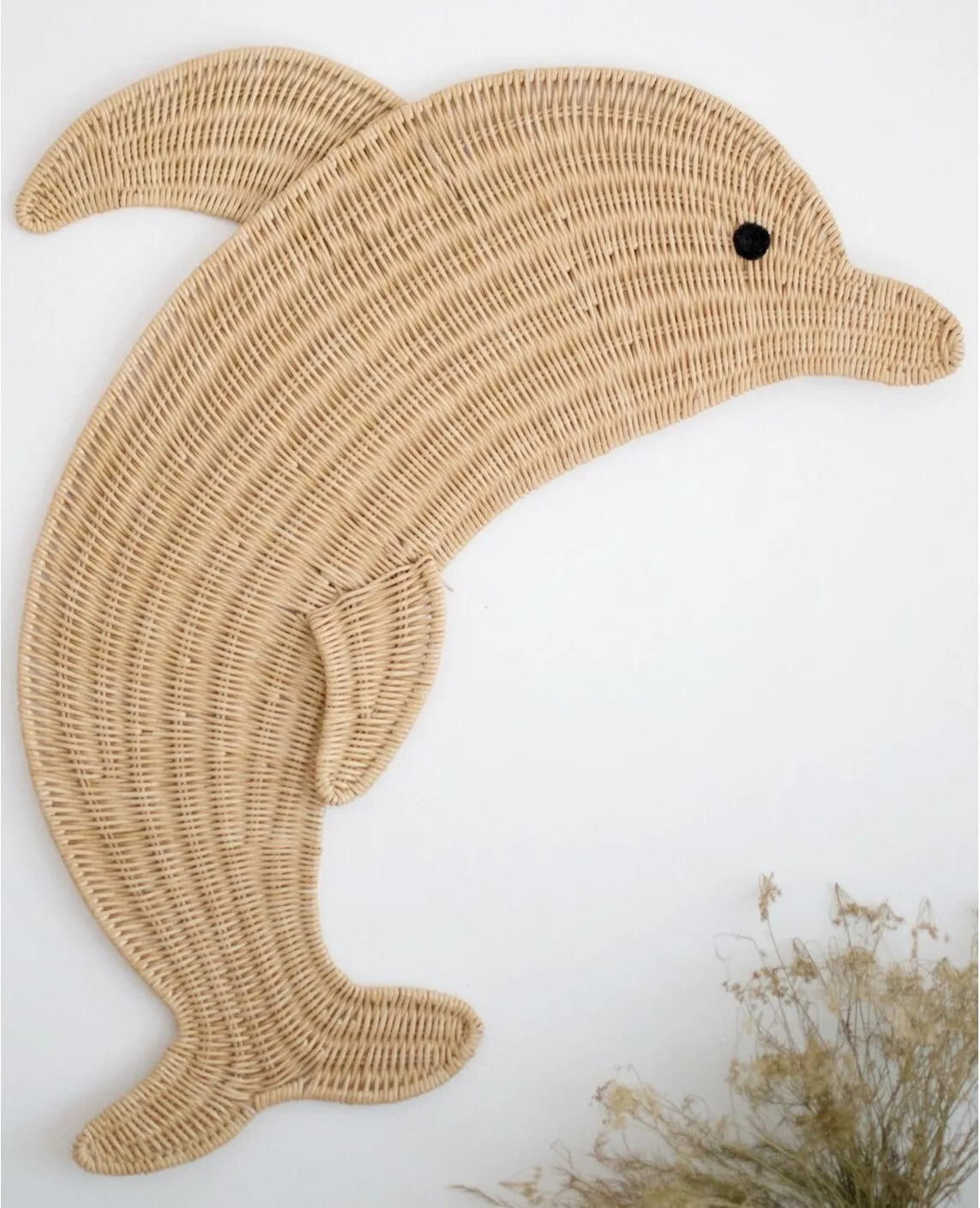 Woven Whale Shaped Rattan Wall Decor Wicker Rattan Wall Art Wall ...