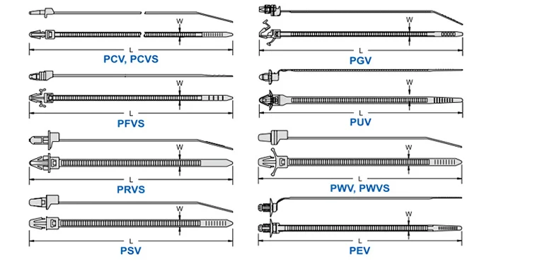 Arrow Head Push Mount Cable Ties K TYPE 2.5X110MM PUSH MOUNTABLE ...