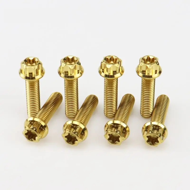 Gr2 Gold Bolts M5 M6 M8 Titanium Alloy Hinge Boltsflang Custom Serrated ...