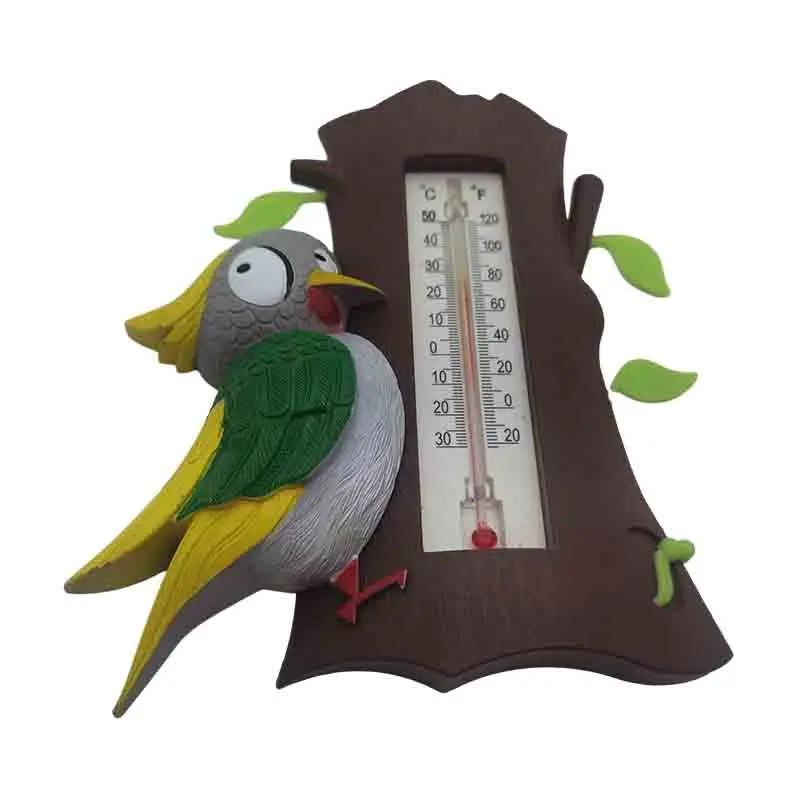 Garden 3d Bird Resin Thermometer Outdoor Household Cartoon Animals Wall ...