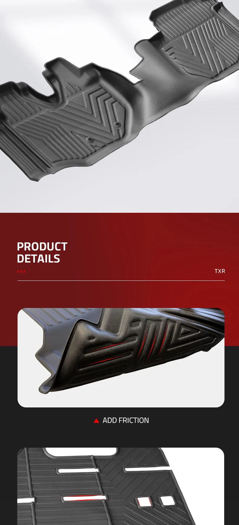 Factory Auto Exterior Accessories Tpe Plastic Black Floor Mats For ...