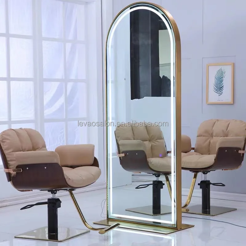 Double Sided Barbershop LED Salon Mirror Station - Stylish & Functional