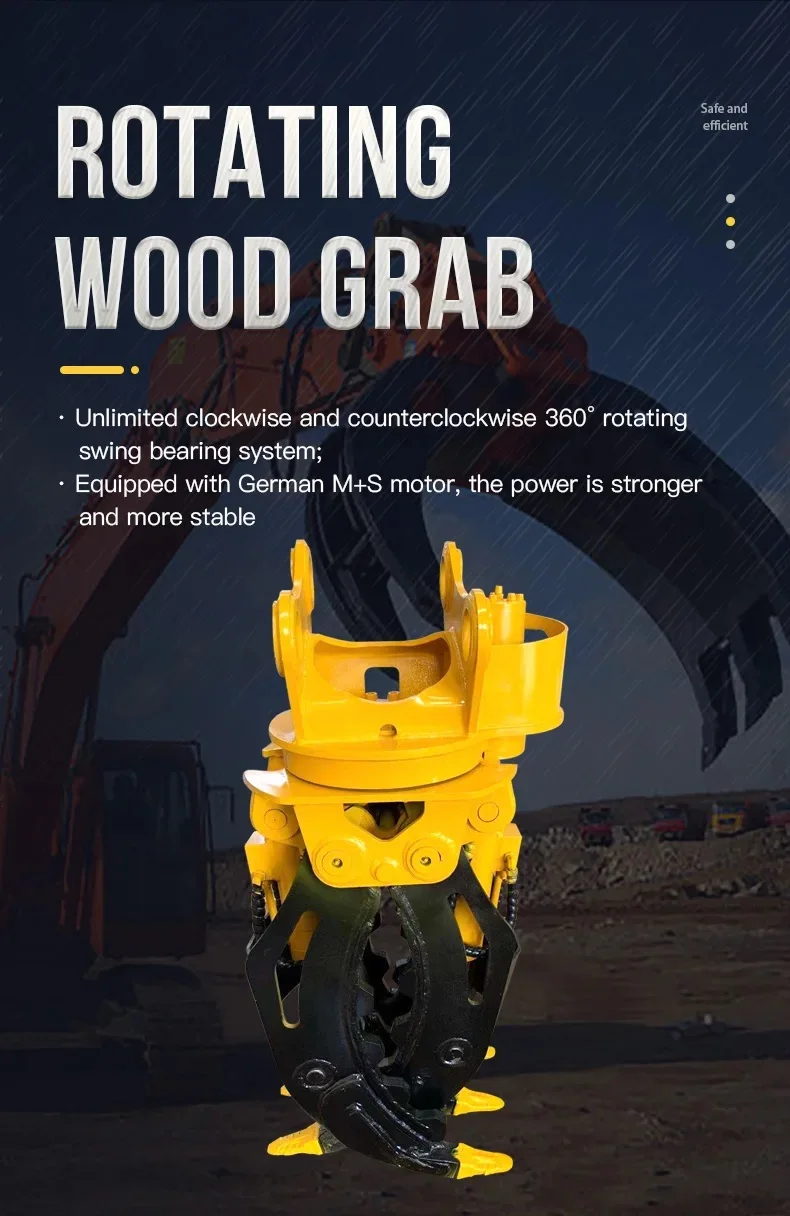 Rotated Hydraulic Log Grab Wood Cutting Crane Grapple Tree Shear Wood ...