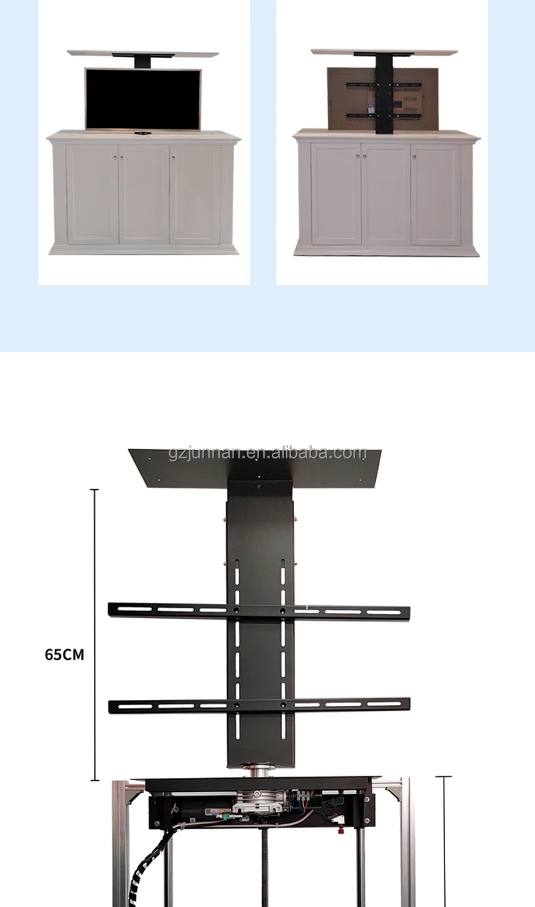 Motorized TV Lift Stand Swivel 360 Degree Remote Control