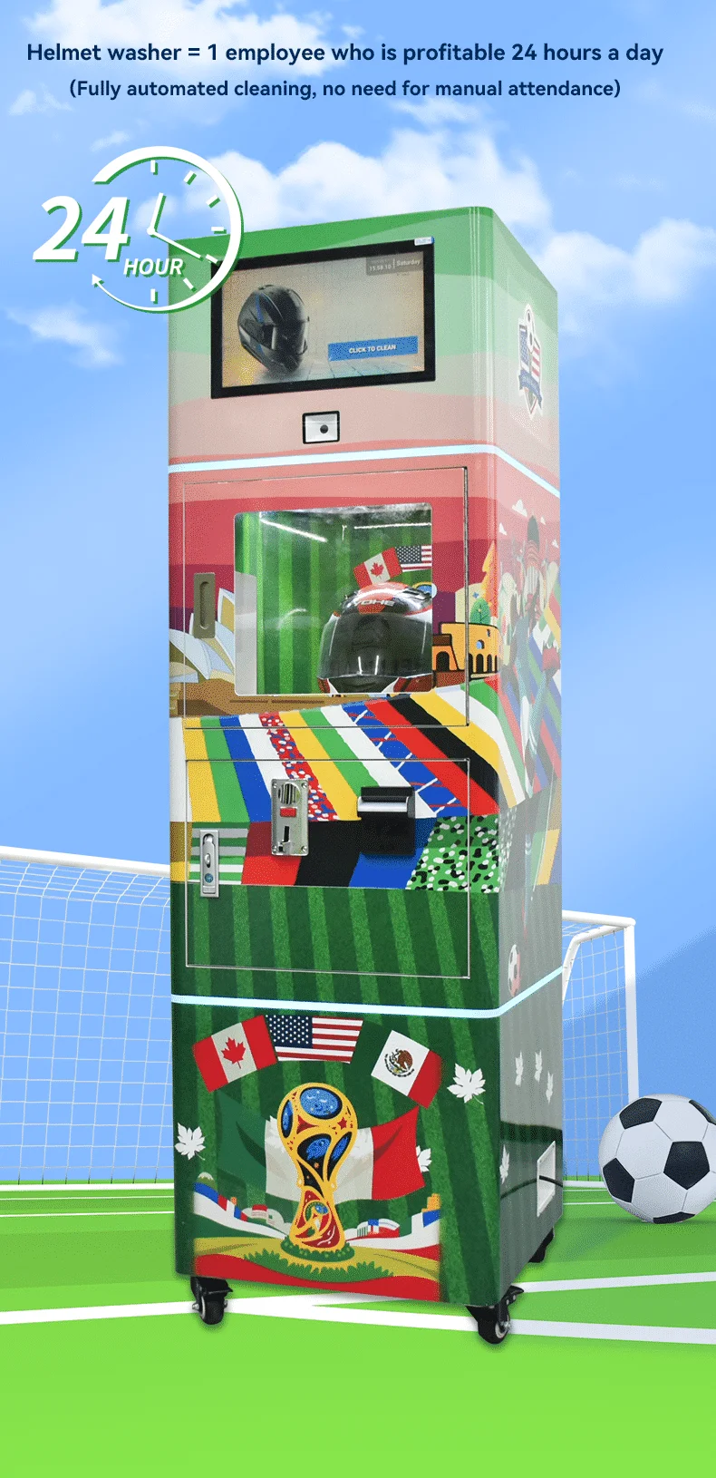 Source Factory Patent Custom Helmet Vendo Cleaning Machine