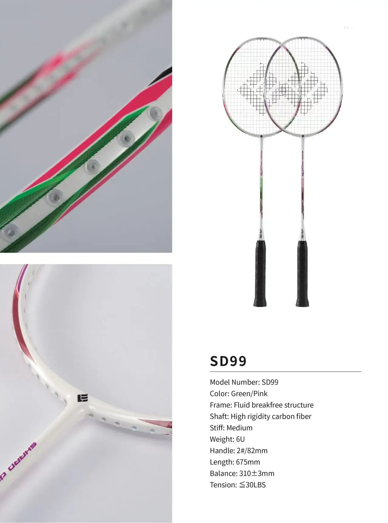 Badminton Sports Racket High Modulus Graphite Racket Full Carbon Fiber ...