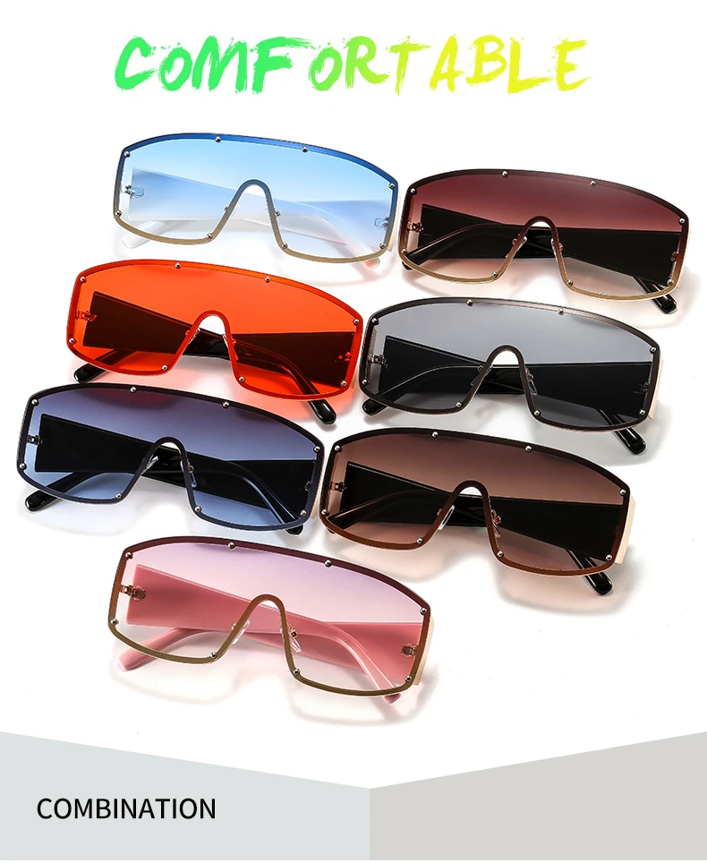 Mejores 6710 One Piece Sunglasses Uv400 Metal Vintage Women Men Sun ...