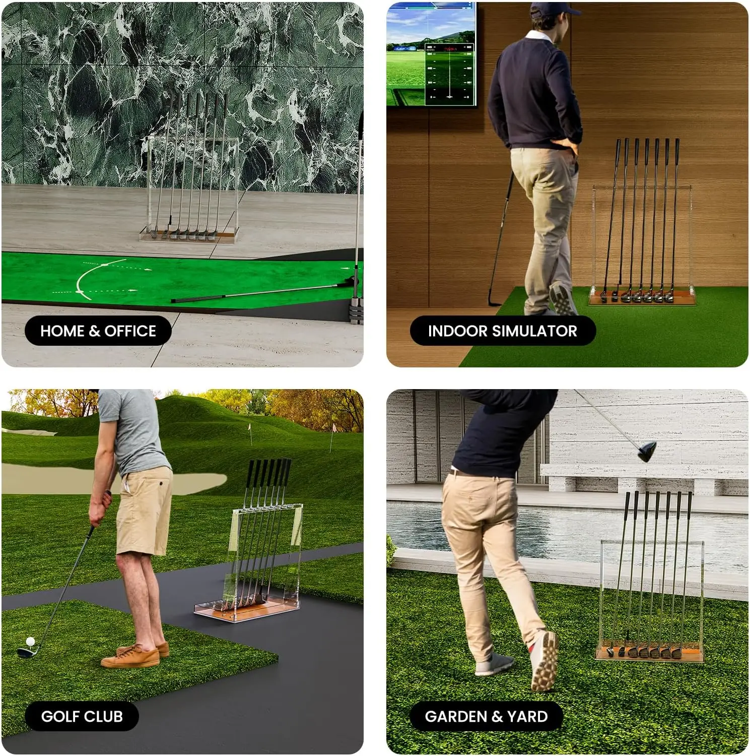 Acrylic Golf Club Stand - Clear Golf Putter Stand for 7 or 13 Clubs ...