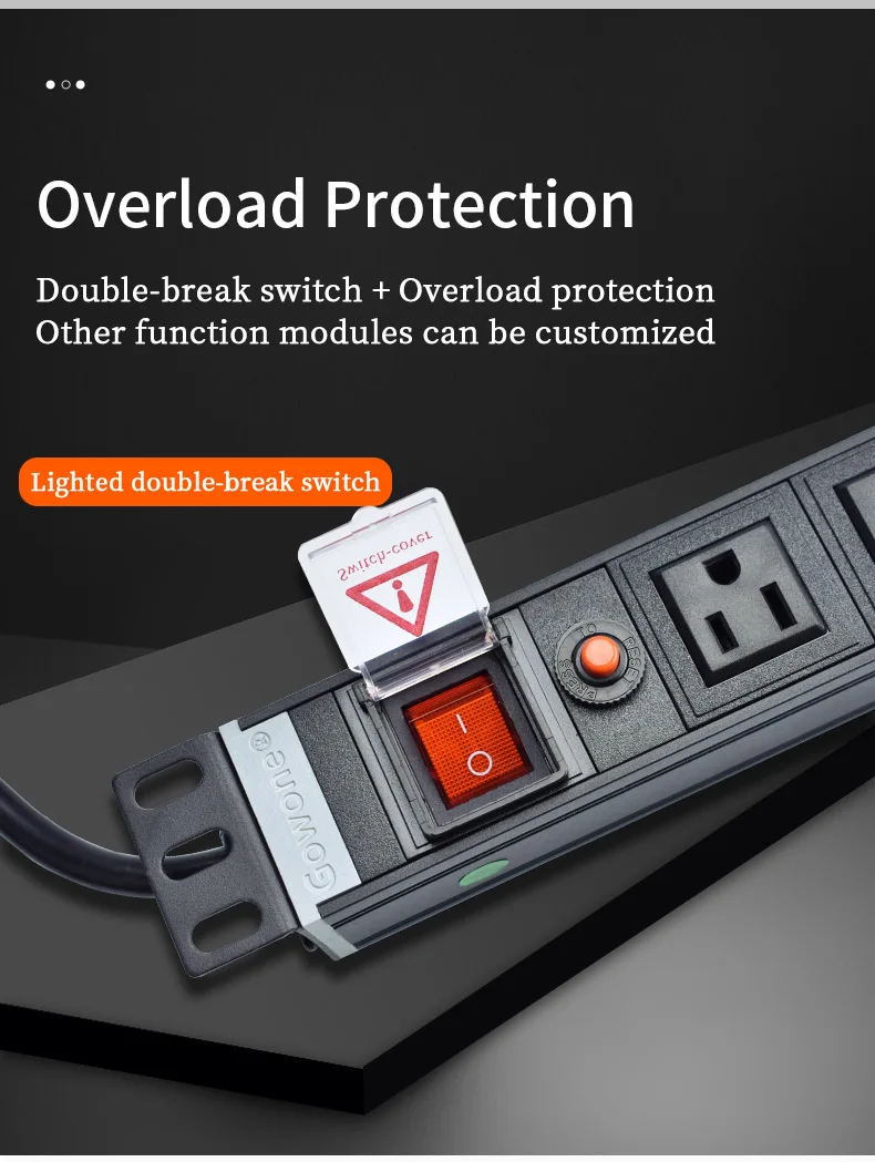 20a 125v 2500w Pdu 19 Inch Power Distribution Units 10 Ways Usa Type ...