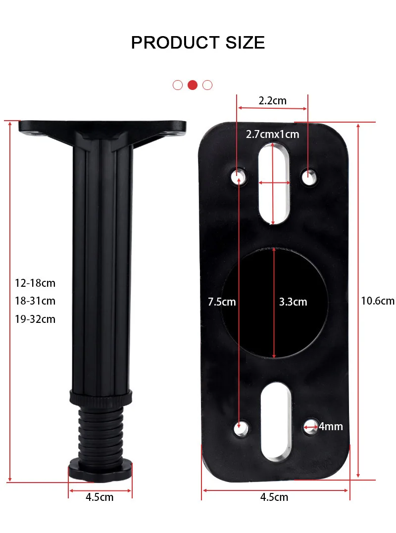 Sturdy Plastic Legs - Adjustable Bed Feet for Furniture