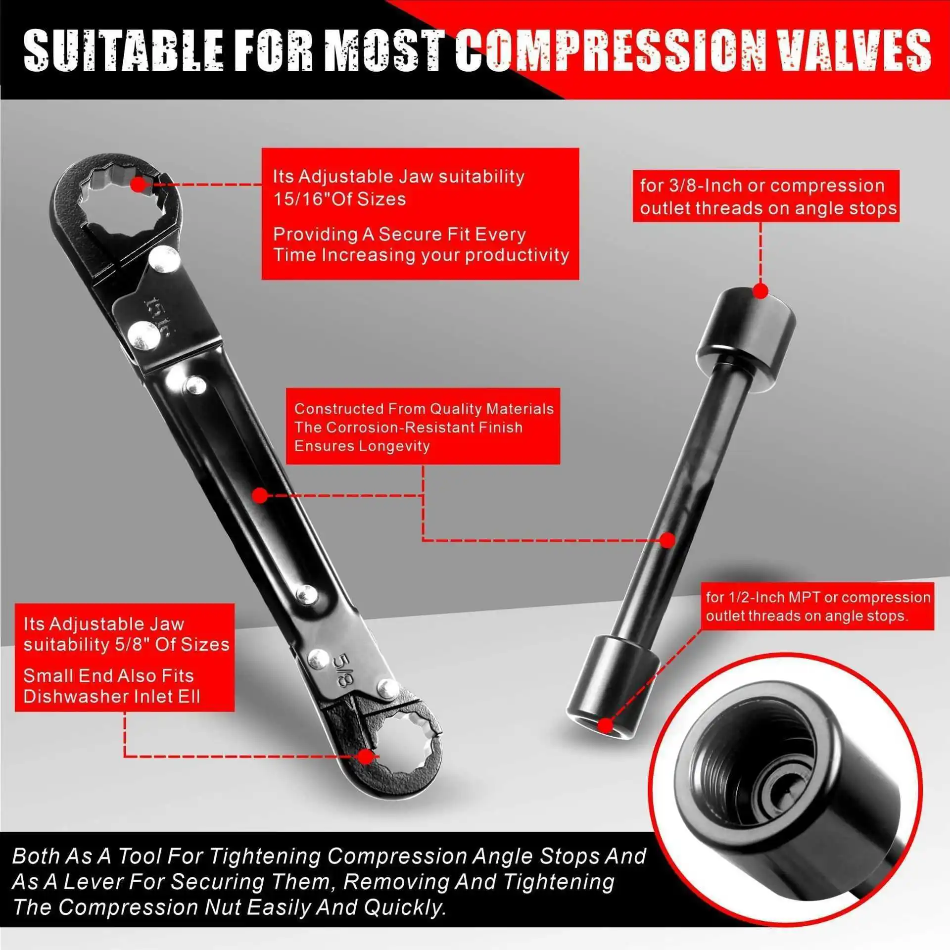 Double-ended Pipe Spanner Double-ended Tyre Socket Spanner Plumbing ...
