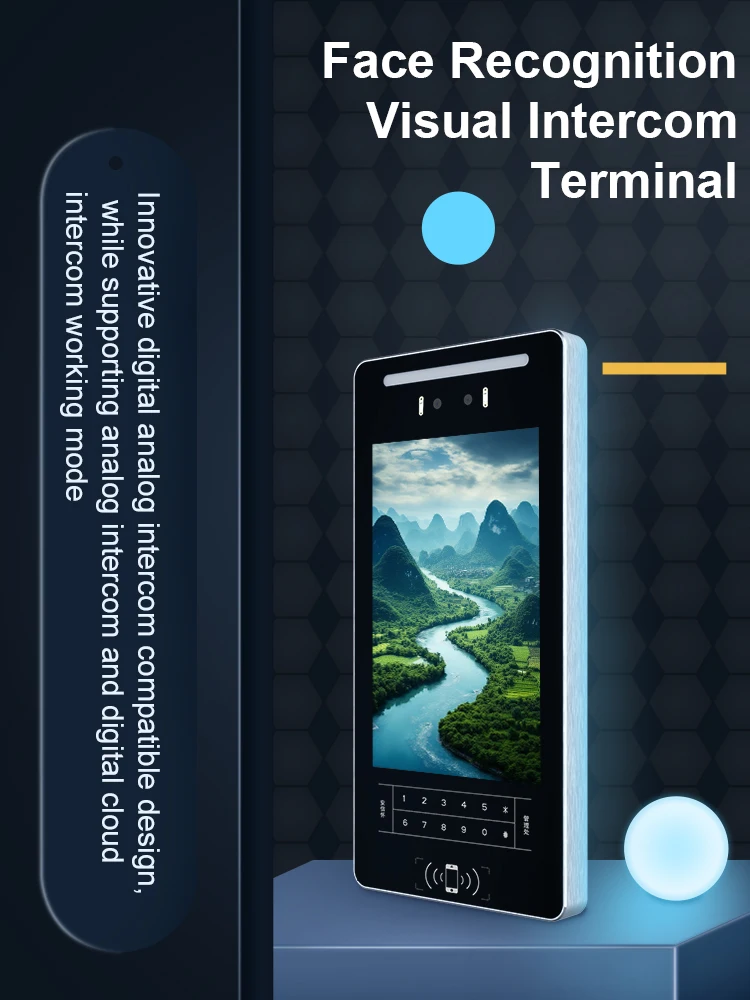 10.1inch HD Screen Face Recognition Visual Intercom Terminal Digital ...