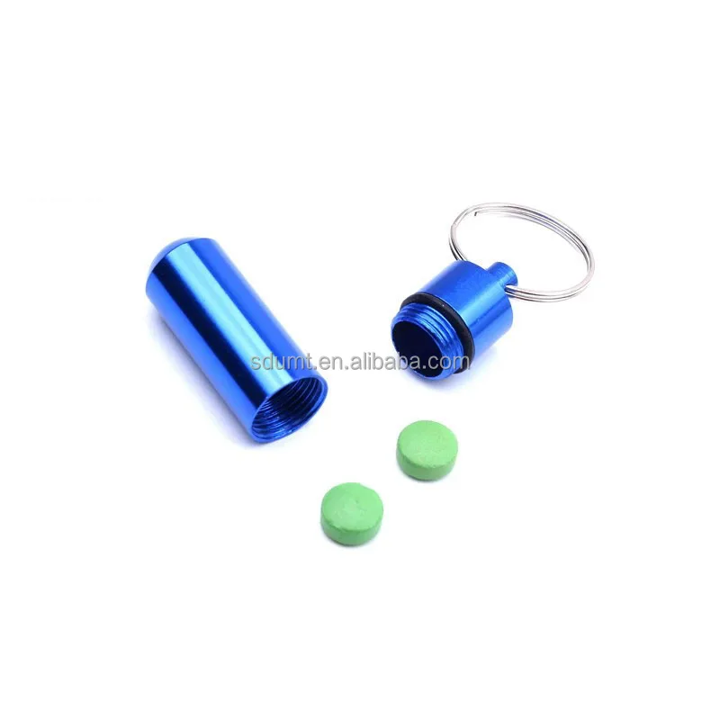 17MM*48MM Aluminum Alloy Medicine Bottle Keychain Case Container ...