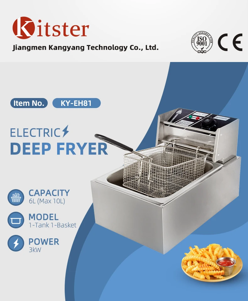 6L Electric Fryer - Efficient French Fries & Chicken Fry Equipment