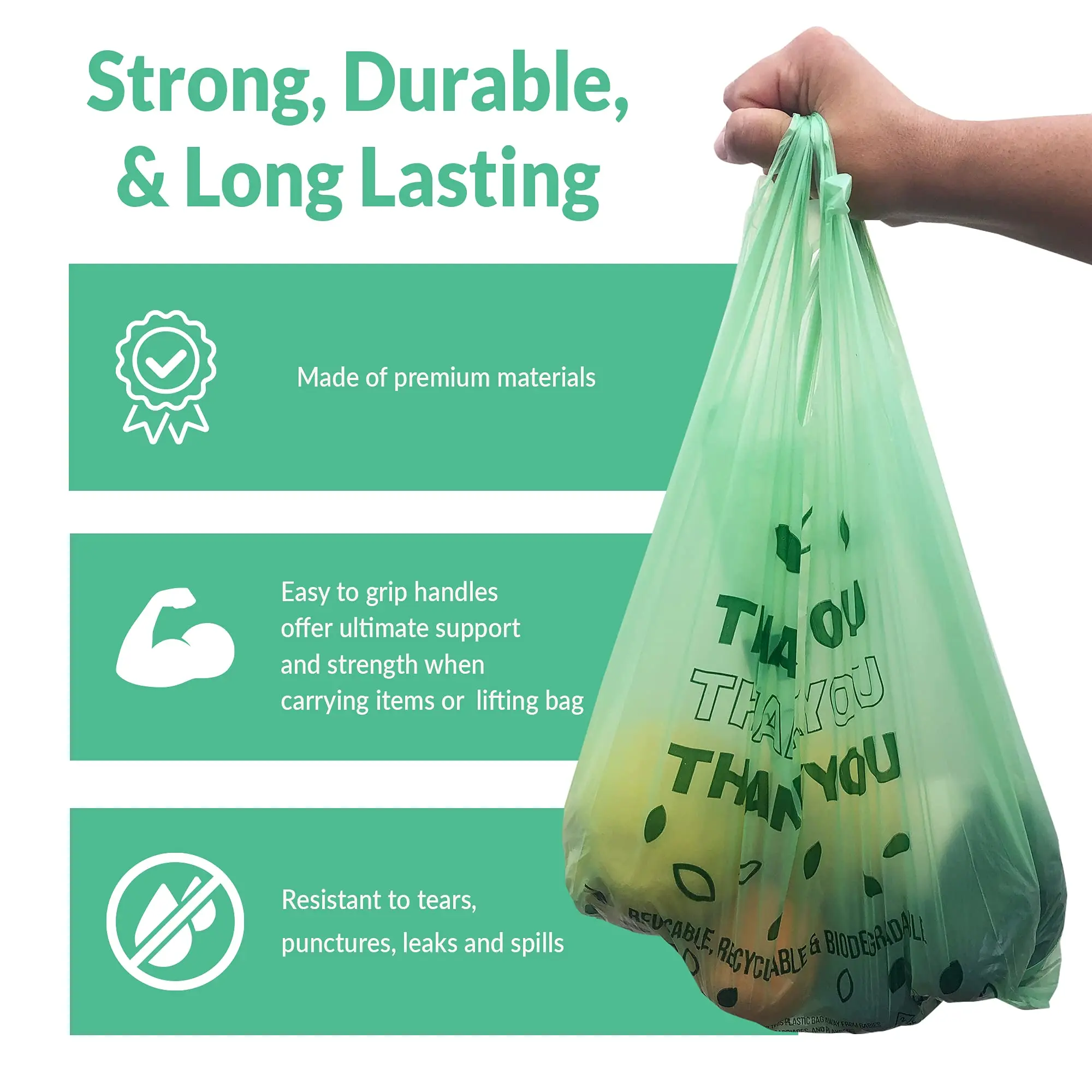 Custom Print Logo PLA Biodegradable Compostable Shopping Bag