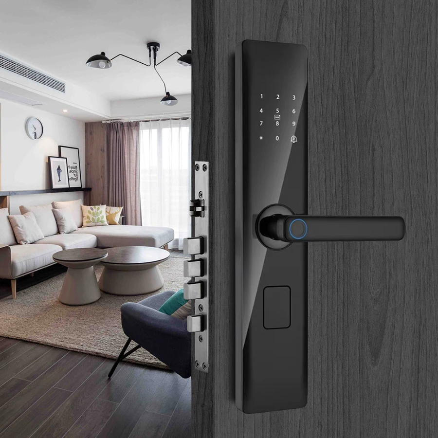 Glomarket Digital Wifi Tuya Smart Door Lock Aluminum Fingerprint Inside ...