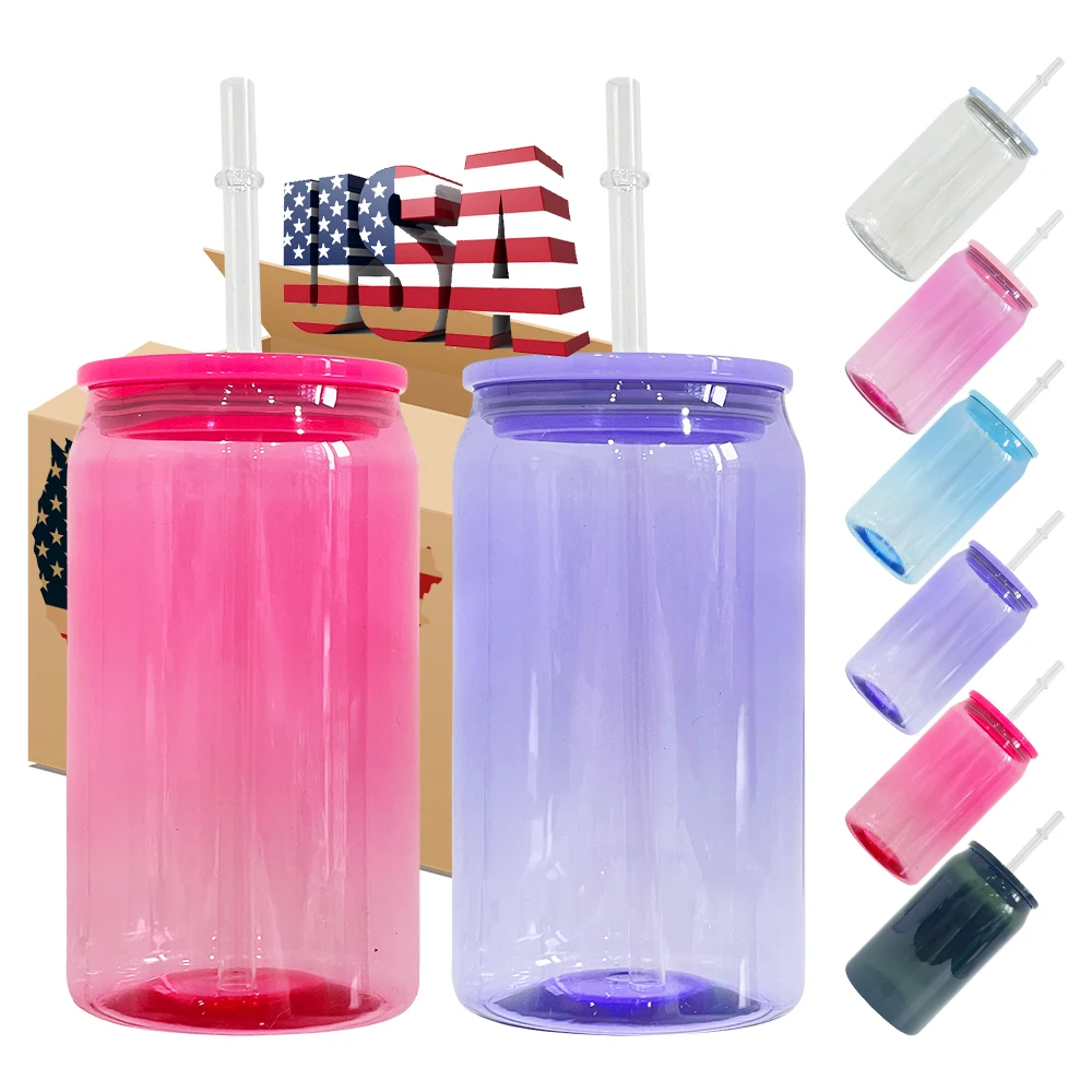 Usa Warehouse Bpa Free 16oz Clear Colored Plastic Can In Stock ...