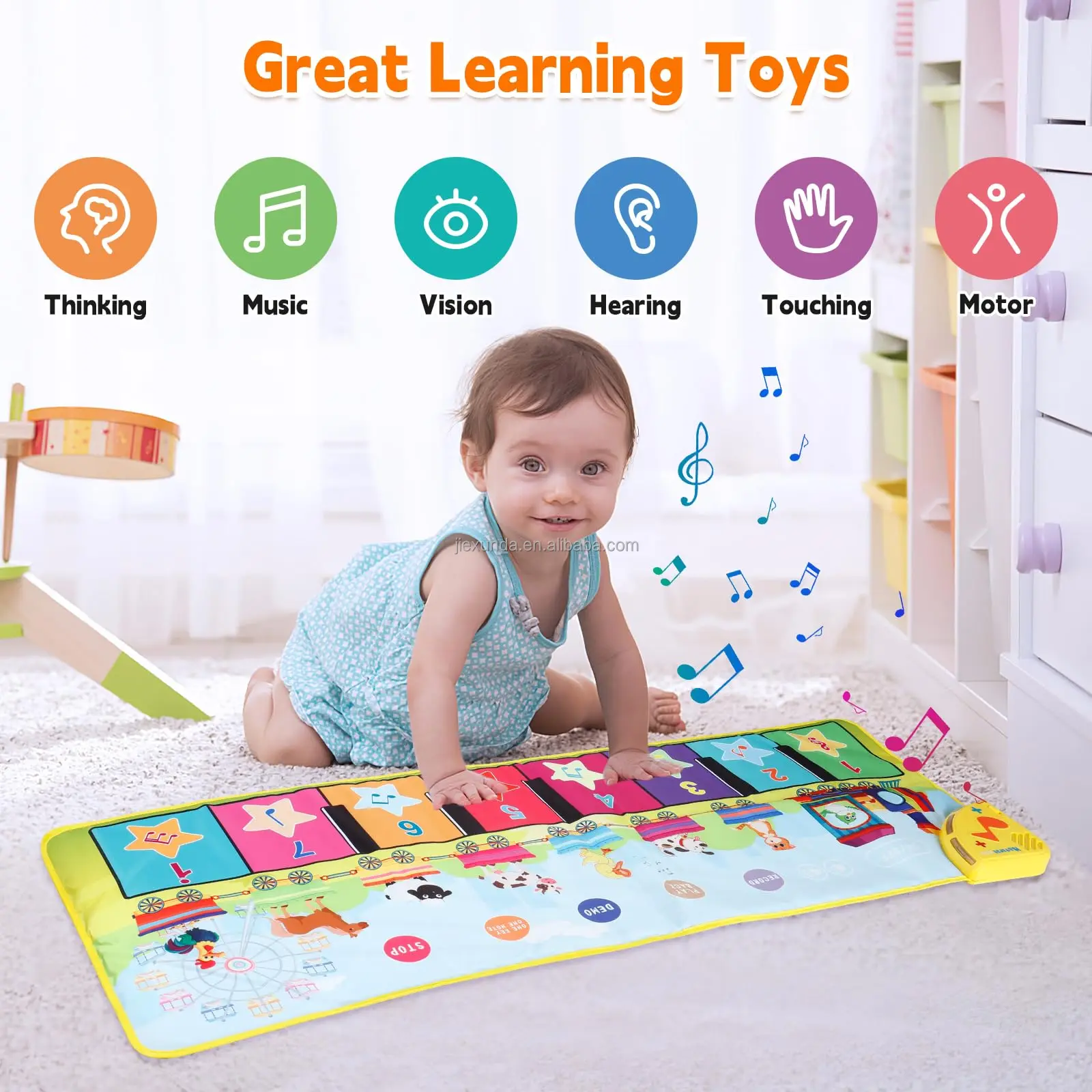 Jiexunda Children's Piano Music Blanket - Interactive Fun
