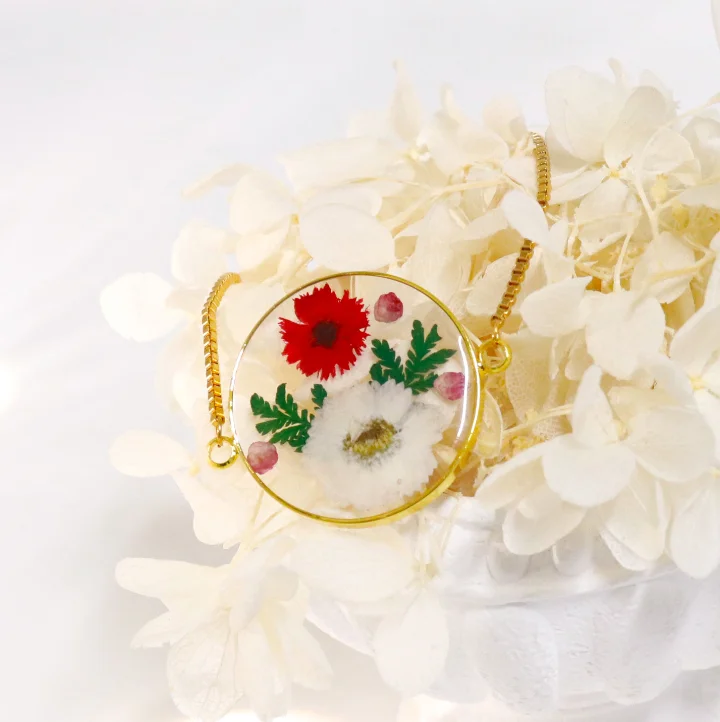Daisy Eternal Flower Bracelet True Flower Dried Flower Bracelet Jewelry ...