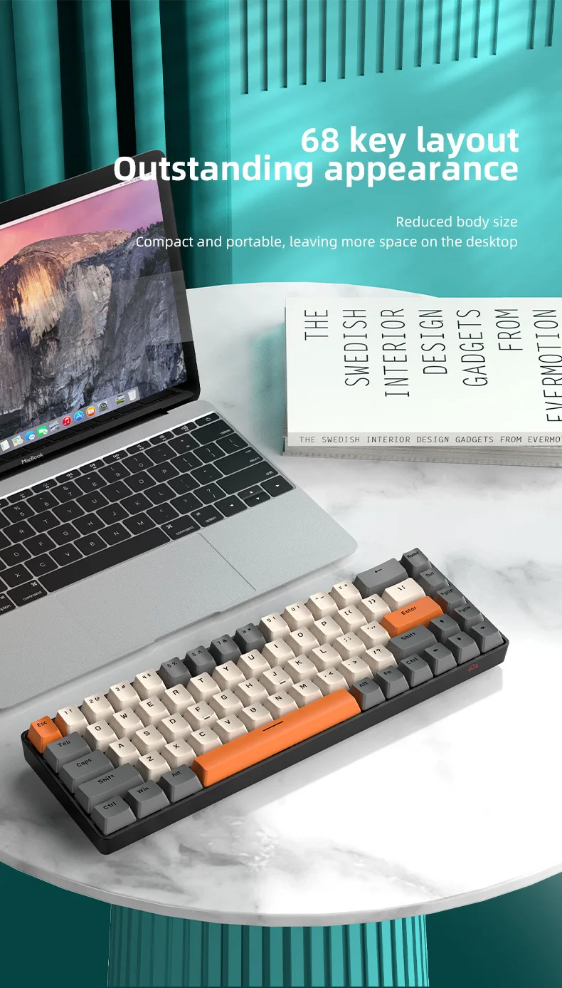 T8 RGB Mechanical Keyboard - Gaming Keyboard with 68 Keys