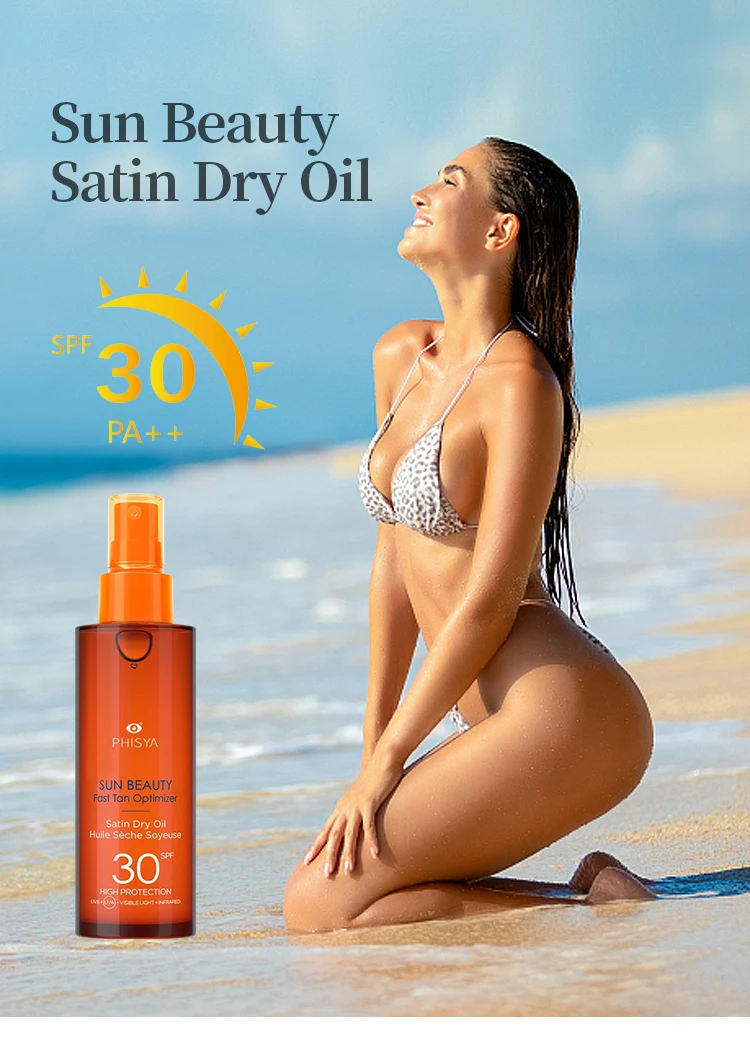 150 Milliliters Sun Beauty Satin Dry Oil SPF30 Sunscreen Tanned Oil Sunscreen Tanning Oil ...