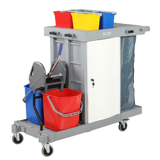 Baiyun AF08181A Multi-Functional Janitorial Cart with 3 Shelves ...