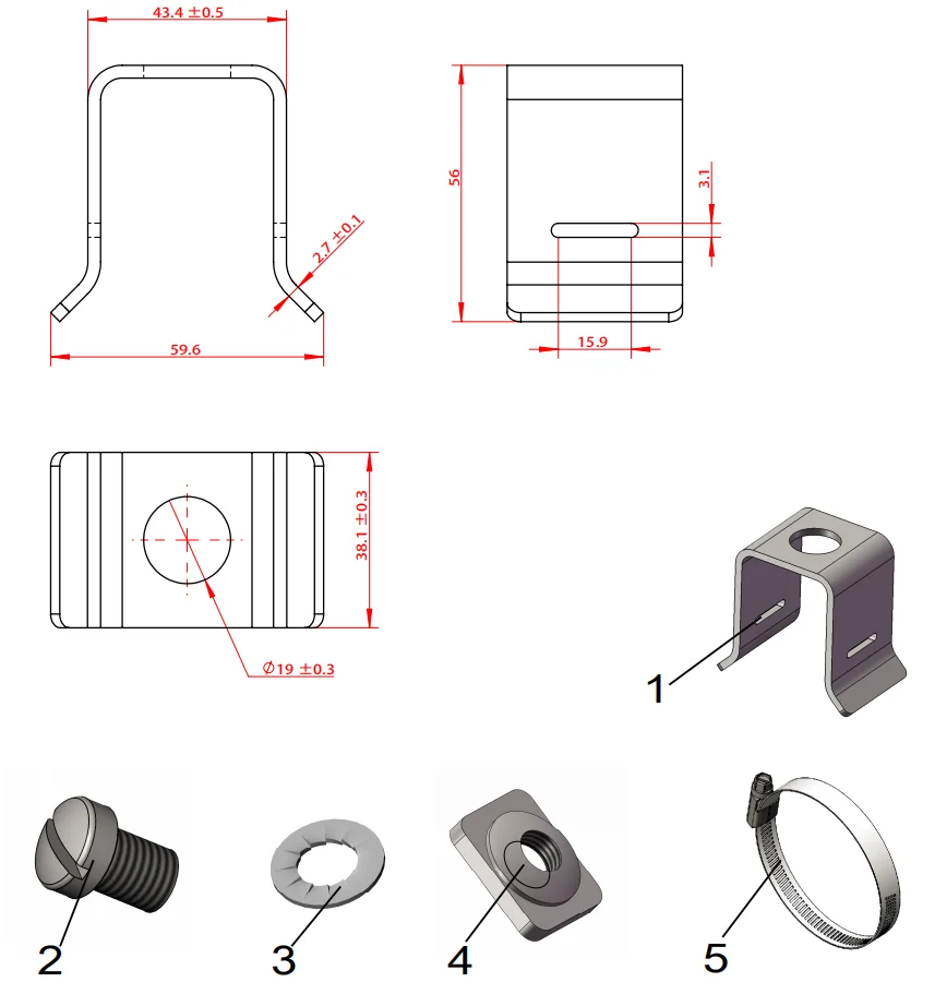 Stainless steel universal stand off kit with round member Products from ...