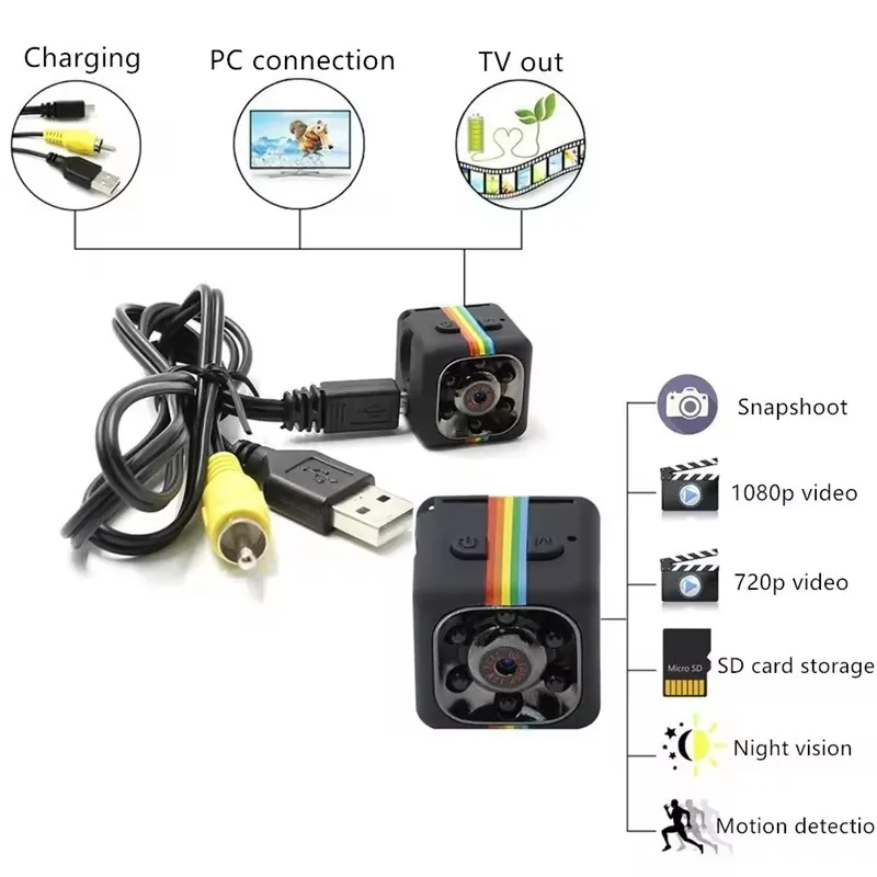 SQ11 Aerial Camera HD 1080p - Children's Security Dv Camera