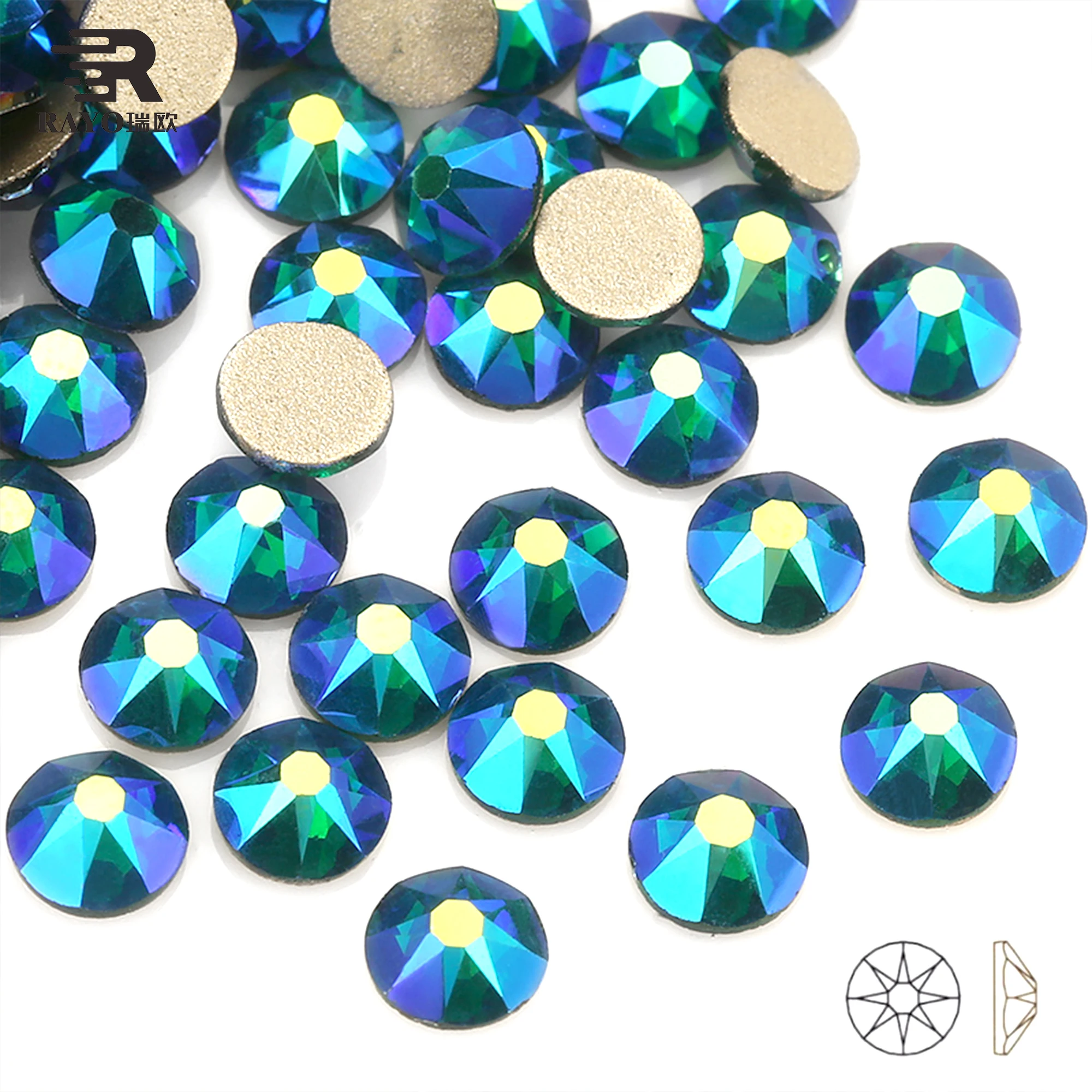 RAYO Diamond Shaped Flatback Rhinestones for Decorative Use