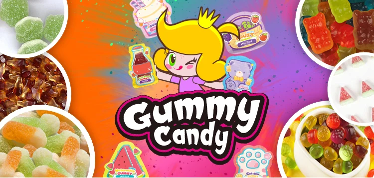 OEM Soft Jelly Candy Chewy Fruit Flavored Soft Candy Sugar Coated Gummy ...
