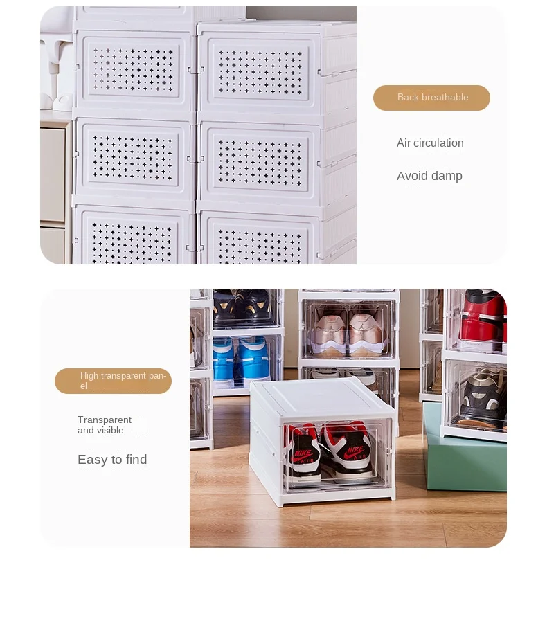 Installation Free Shoe Box Storage Box Transparent Shoes Multi Layer ...