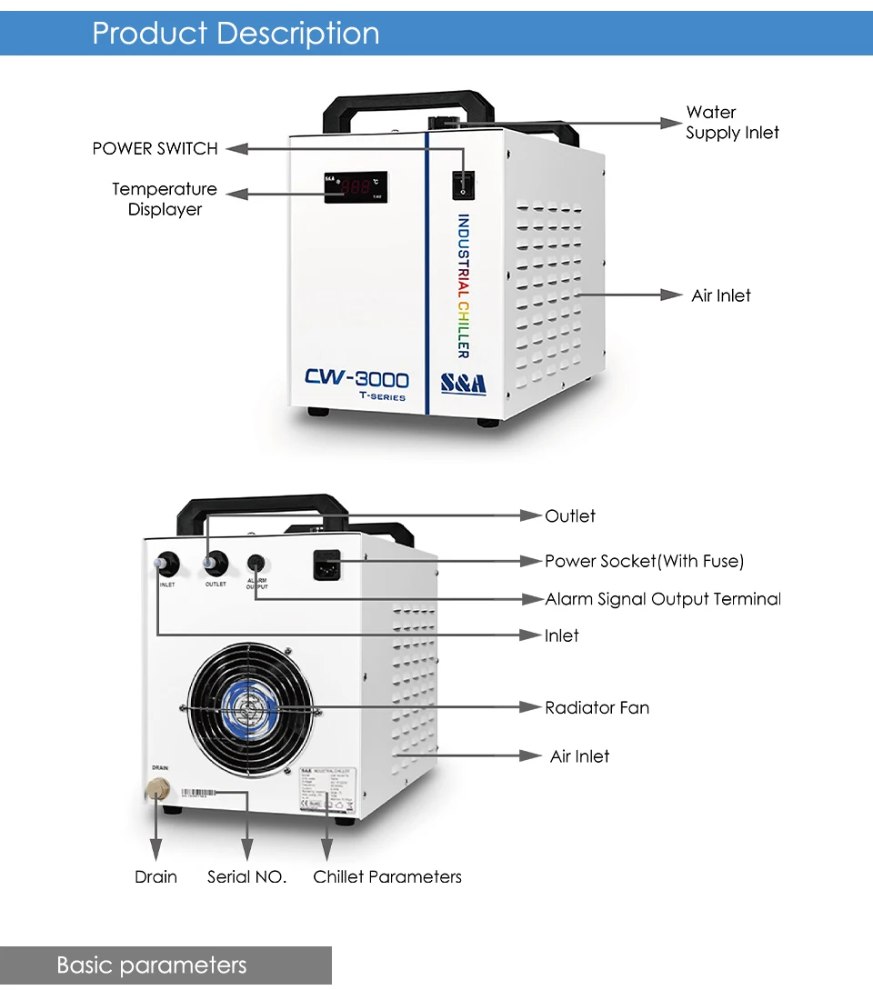 S&A CW-3000 Chiller Chilling 110v 220v Water Cooling Equipment ...