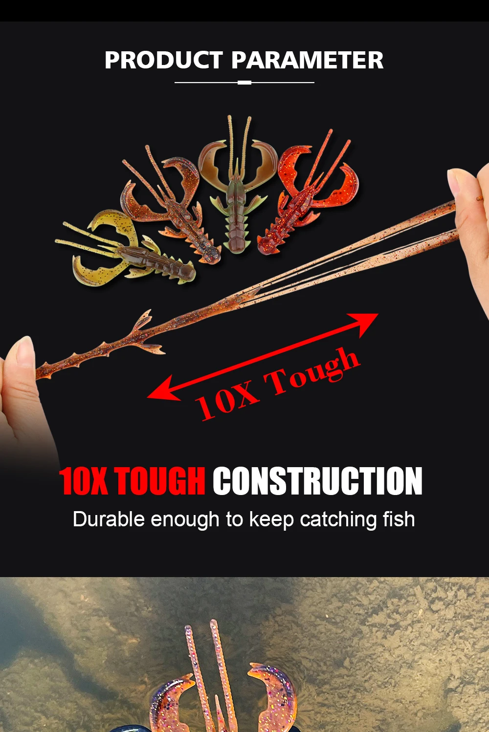 Spinpoler Agile Shrimp TPR Floating Craw Soft Fishing Lure
