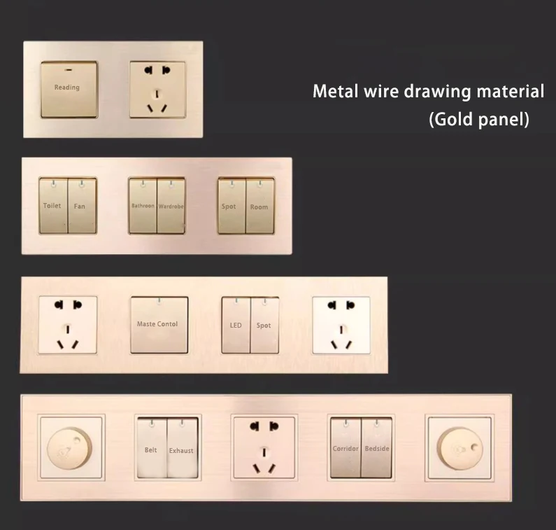Customized Hotel Switch Panel Control Socket with Engraved Lettering