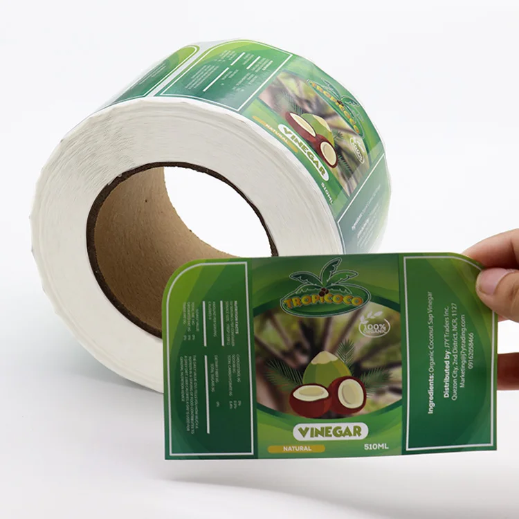 Custom Waterproof Adhesive Packaging Label Food Sticker Brand Logo Qr ...