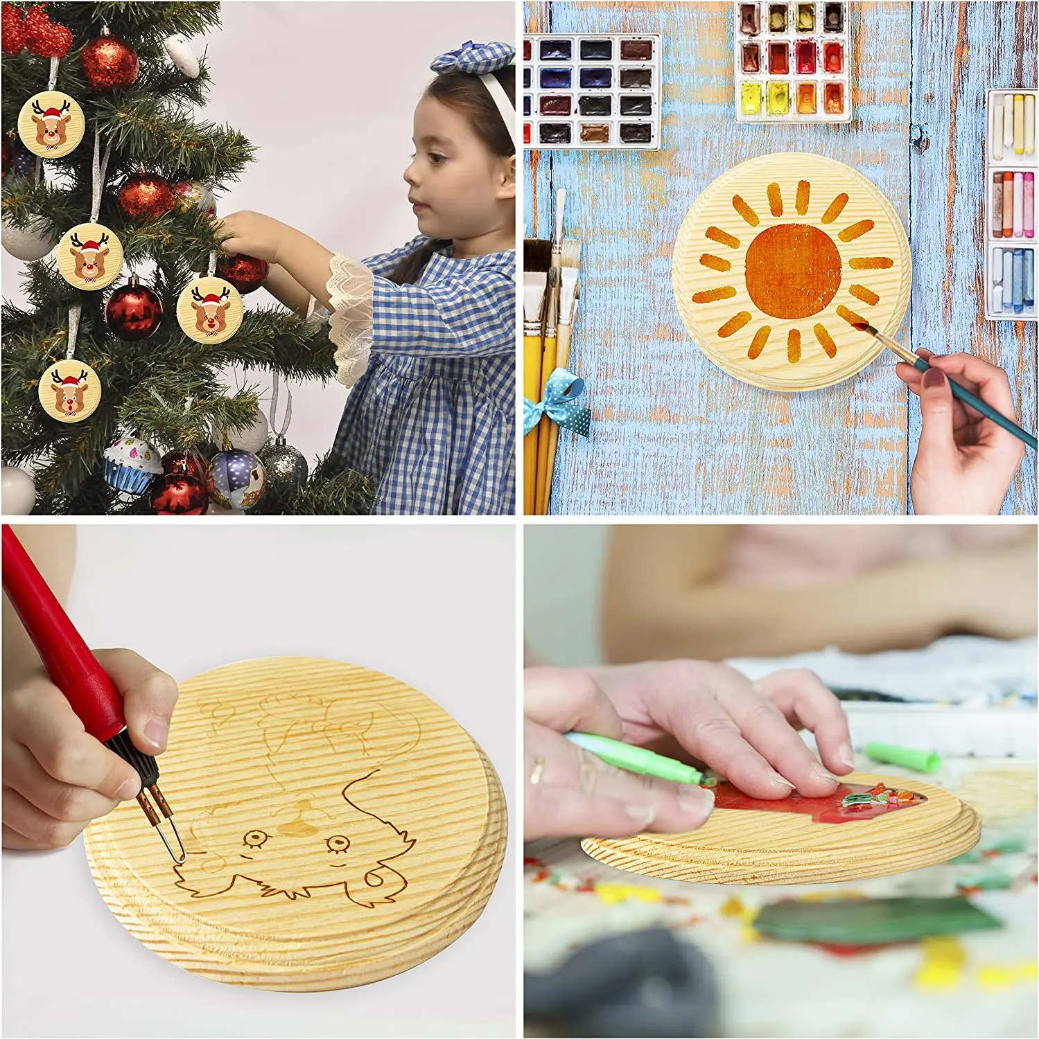 Pine Wood Round Plaque - Perfect for DIY Crafts & Decor