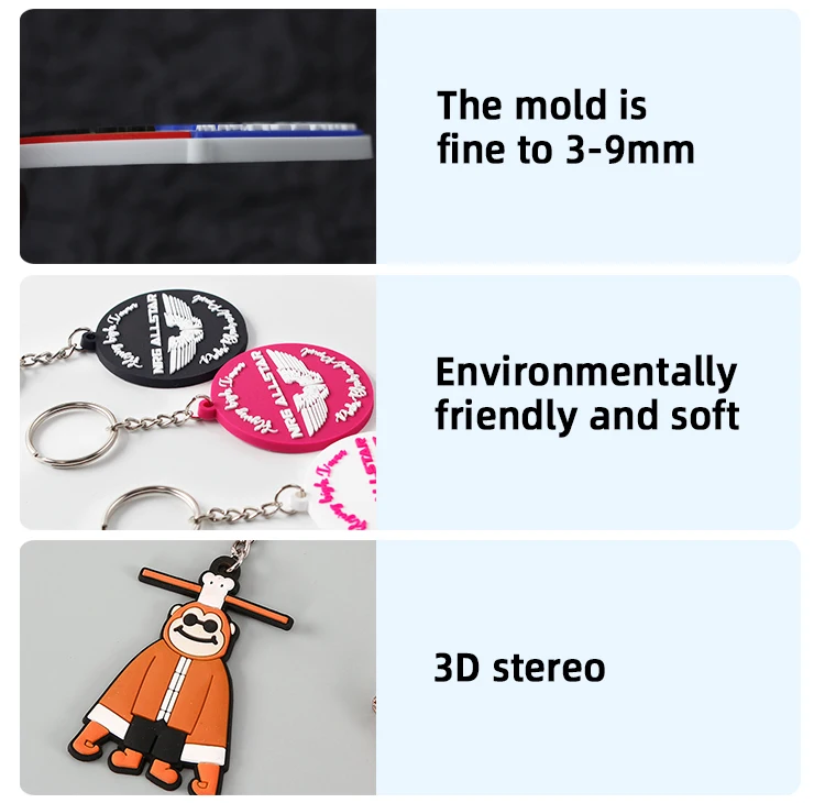 Manufacturer Custom Silicone Cute Letter 2d Pvc Key Chain Keyring Gift ...