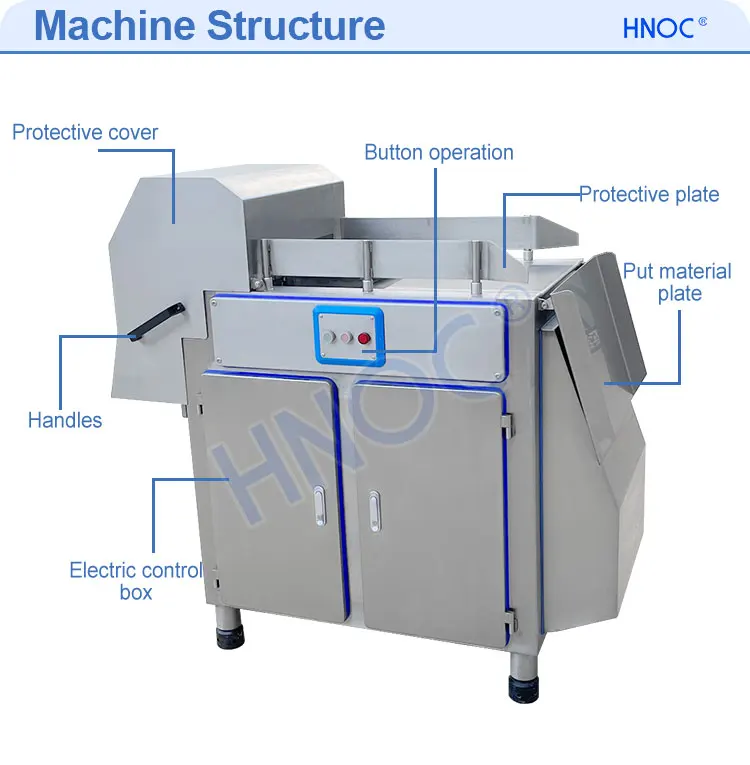 Hnoc 상업용 냉동 돼지 고기 닭고기 고기 다이서 기계 가금류 고기 뼈 큐브 절단 기계 가격 Buy 고기 컷 기계치킨 컷 기계고기 커터 기계고기 다이커쇠고기 컷 기계