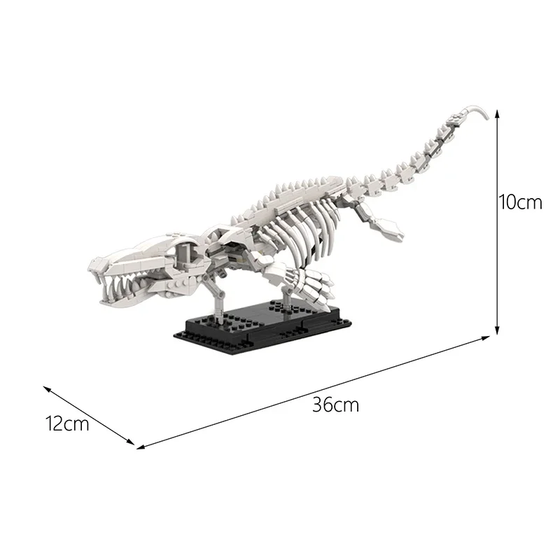 Moc Jurassic Dinosaur Mosasaur Fossil Building Blocks Set Skeleton ...