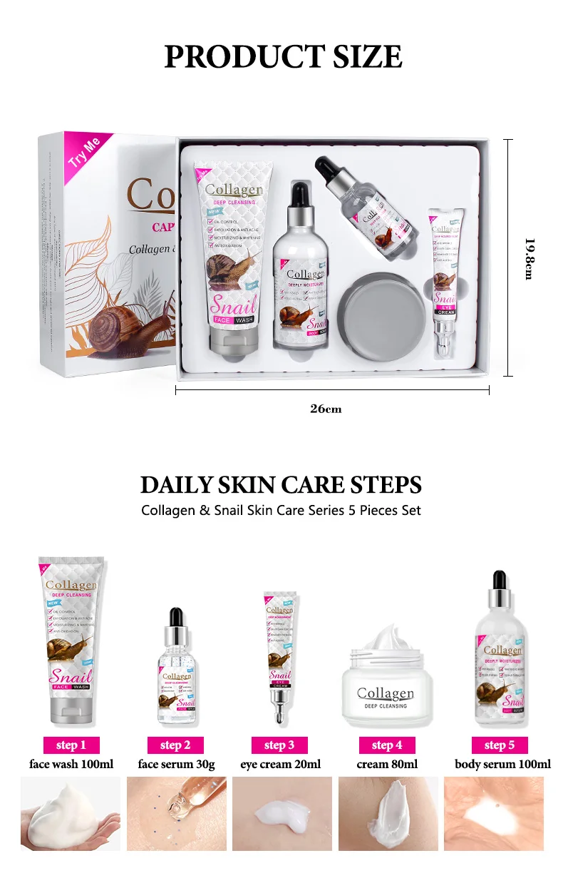 Peimei Women Beauty Kit - Anti-Aging Collagen & Snail Care