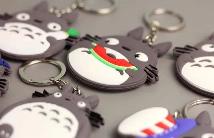 Soft Pvc Cartoon Figure Totoro Key Chain Key Ring Cute Anime 3d Double ...
