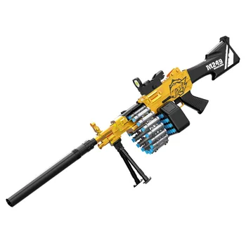 Wholesale Plastic Soft Machine Gun Shooting Game M249 Electric Air Soft ...
