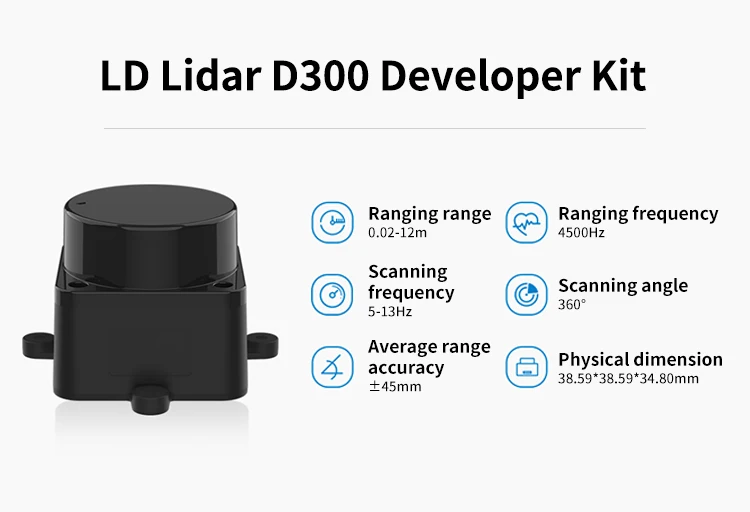 Yahboom Lidar Rplidar Ld06 Ld19 Ld300 Tof 360 Degree Dtof Laser Scanner Kit-12m Range Slam ...