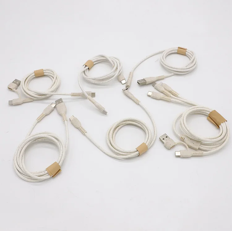 Eco-friendly Materials Biodegradable Type C To Type C Cable Wheat Straw ...
