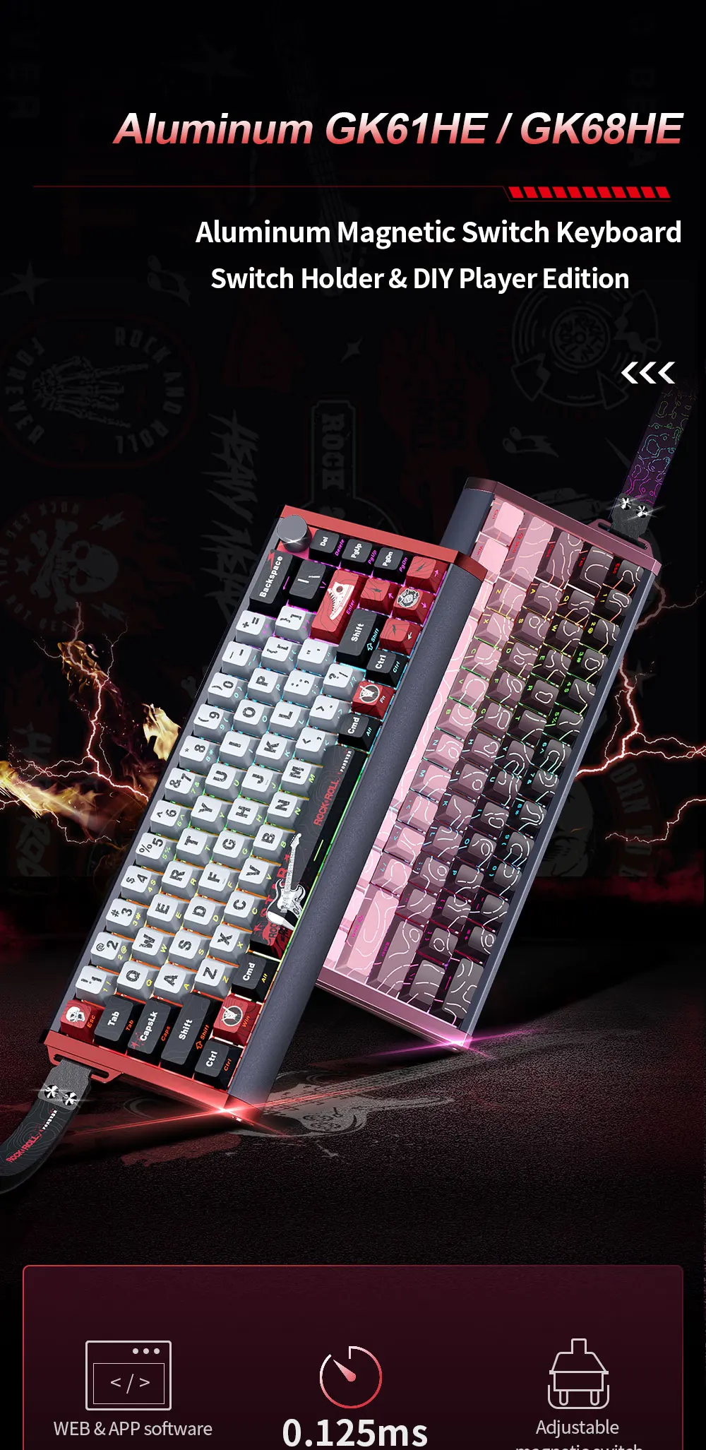 SKYLOONG GK68 HE Aluminum Magnetic RGB 8K USB Gaming Keyboard