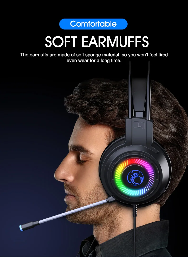 Imice HD480 Gamer over-Ear Headphones with Microphone