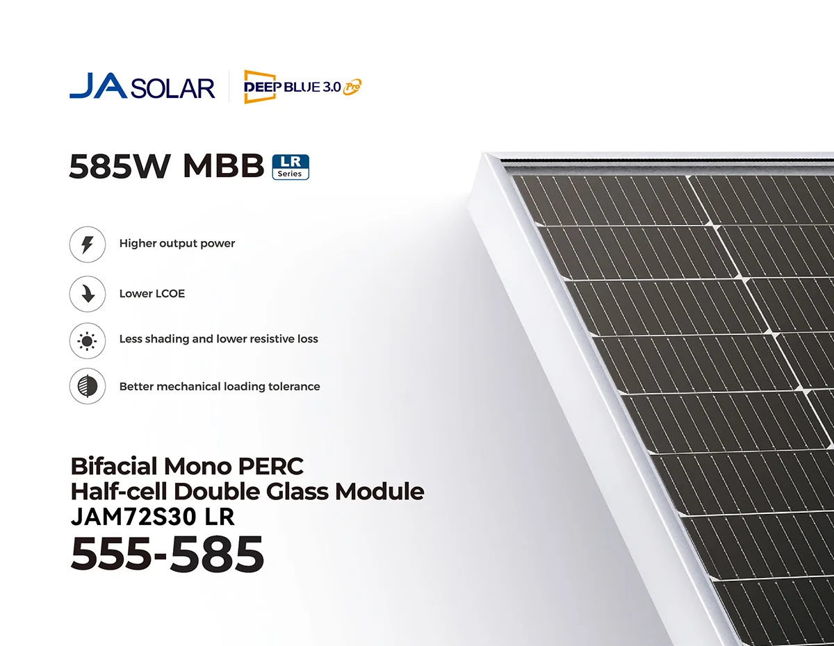 JA Solar N-Type Bifacial 580W - Efficient Photovoltaic Panel