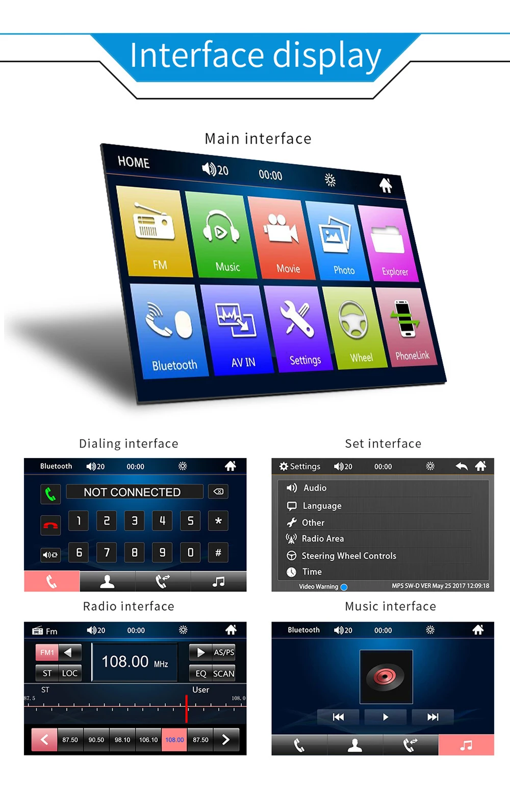 Universal Car Mp5 Player Touch Screen Car Stereo Multimedia Dvd Player ...