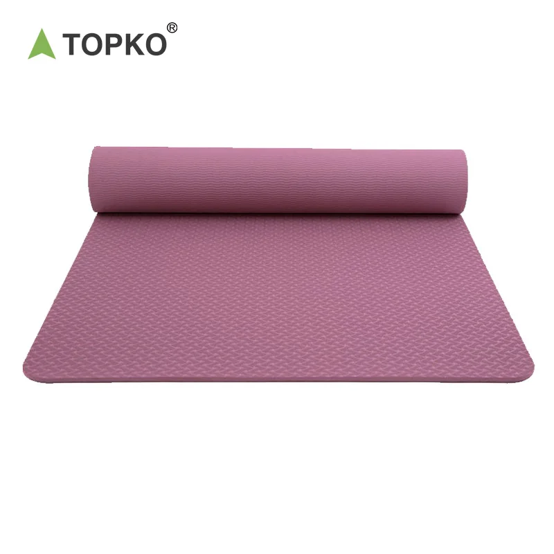 TOPKO TPE Single Color Eco Friendly Yoga Mat High Quality TPE 8mm Yoga ...