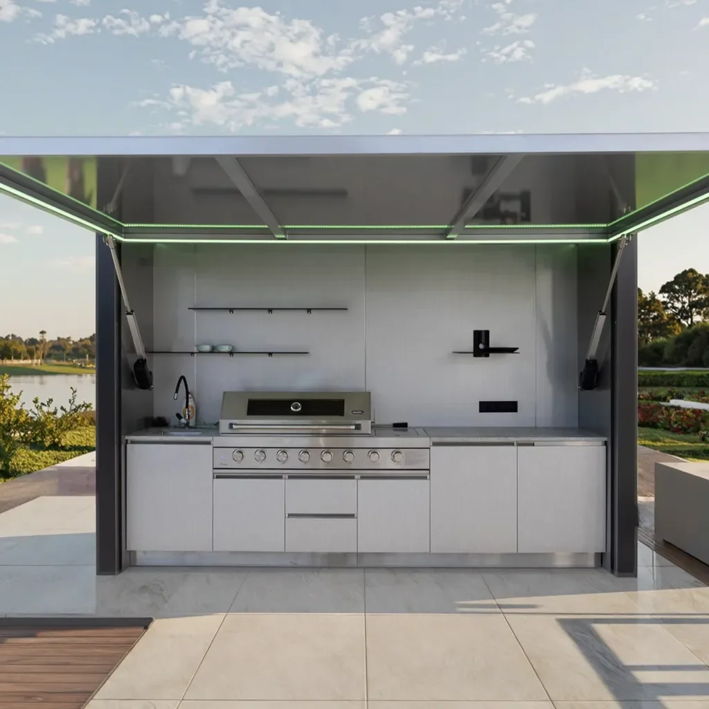 Modern Outdoor BBQ Grills - Complete Sets with Oven